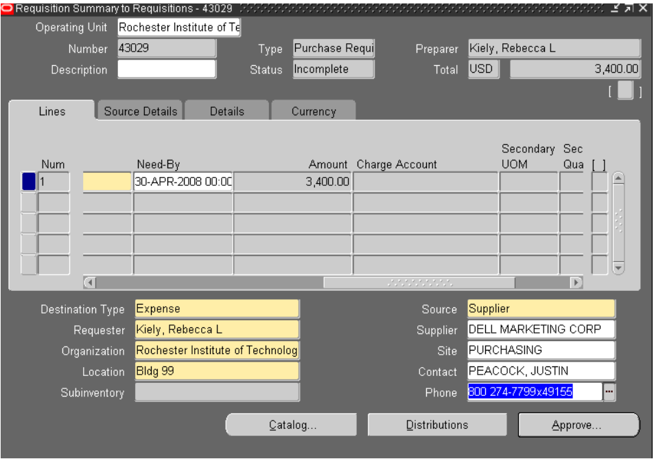 Preparing Requisitions In The Oracle Applications Office Of The Controller Rit